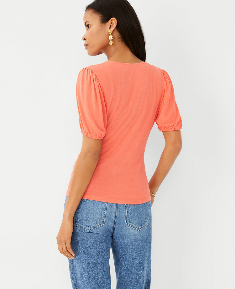 Puff Sleeve Wrap Top