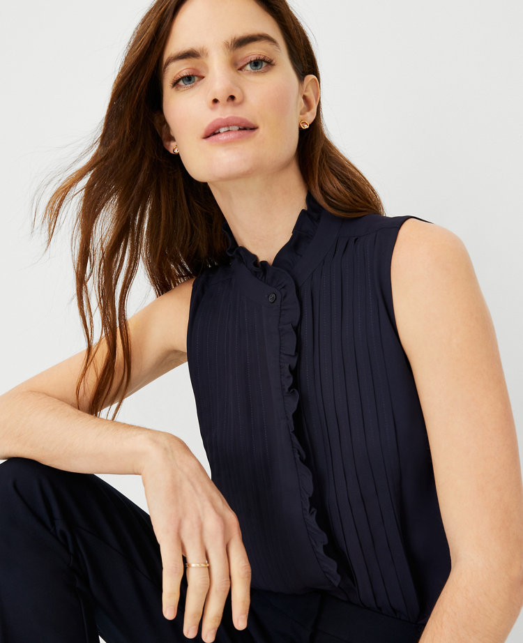 Ruffle Pintucked Popover Shell