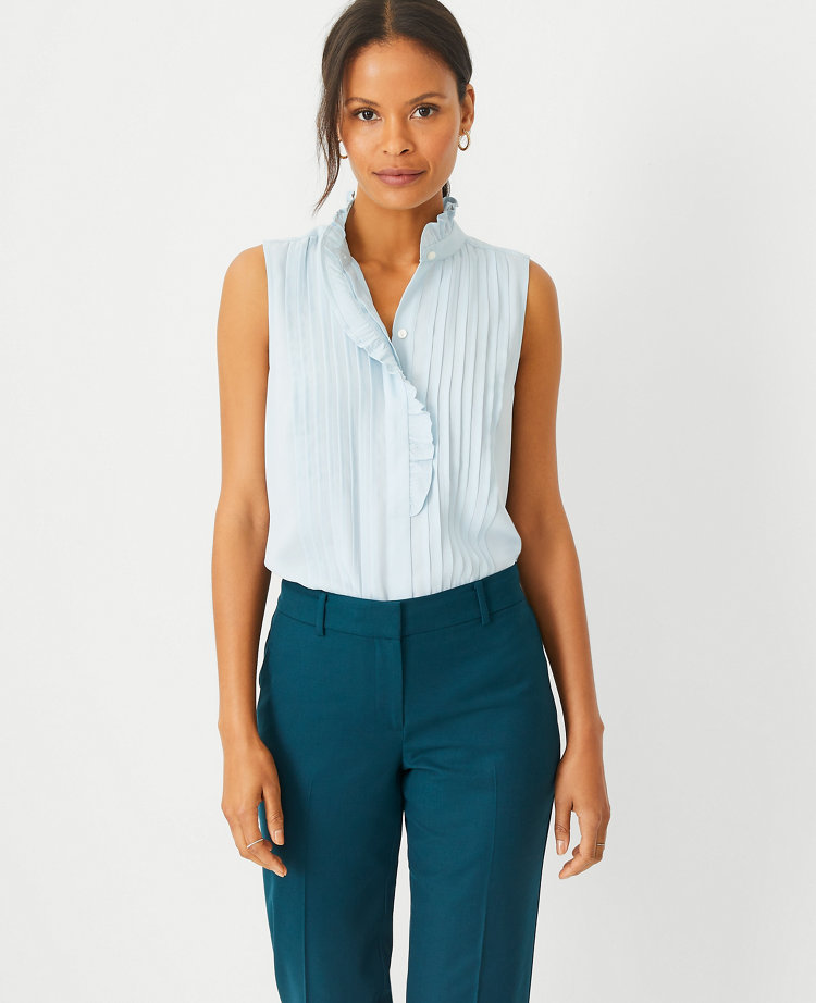 Ruffle Pintucked Popover Shell