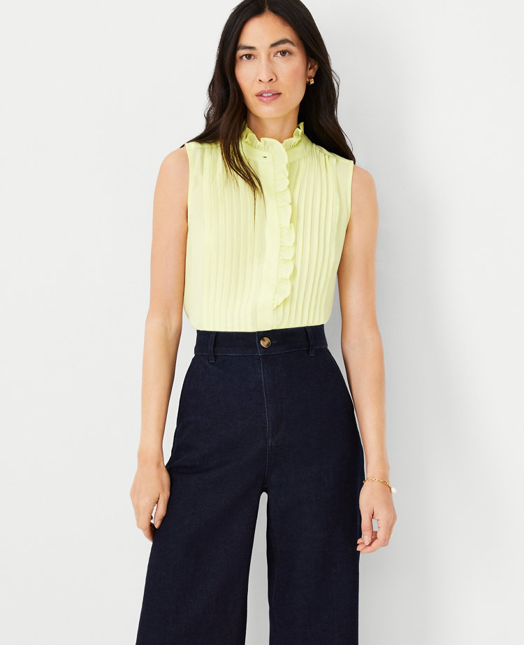 Ruffle Pintucked Popover Shell