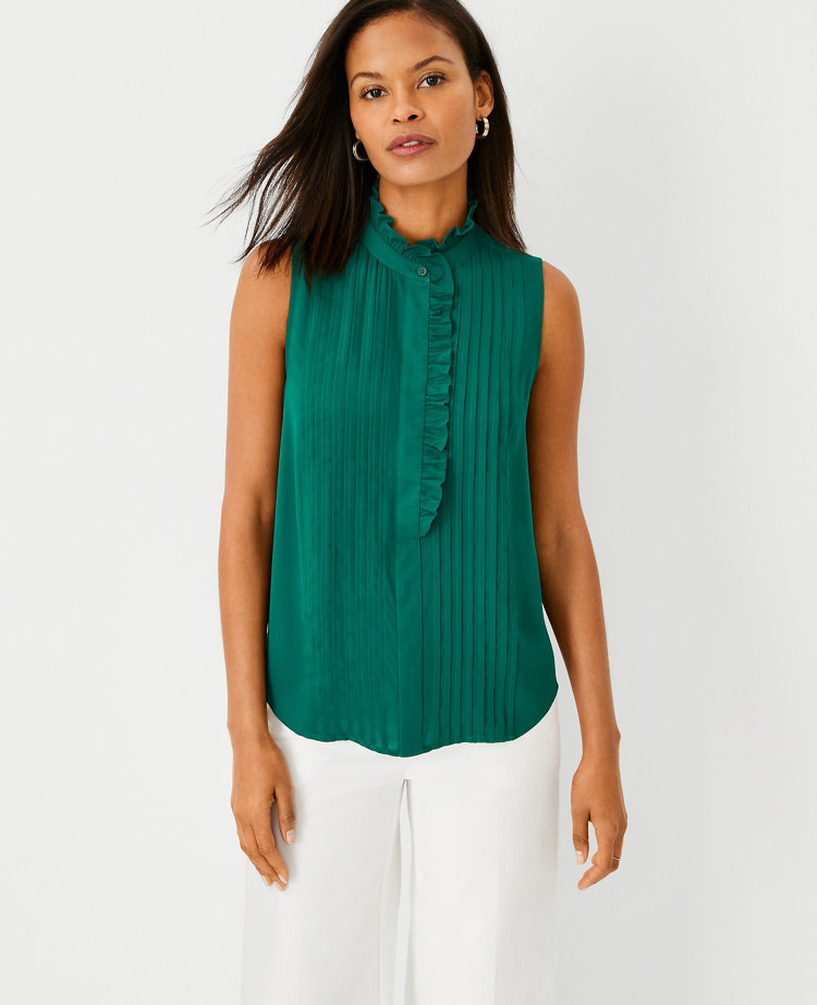 Ruffle Pintucked Popover Shell