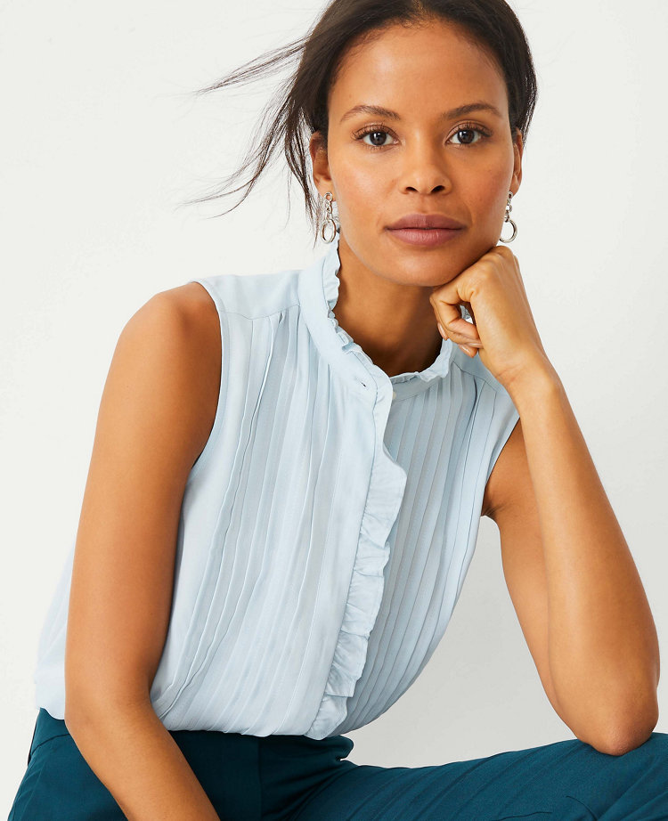 Ruffle Pintucked Popover Shell