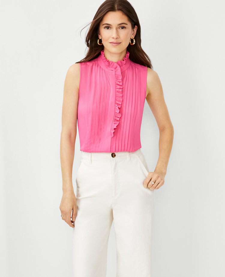 Ruffle Pintucked Popover Shell