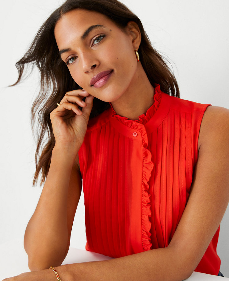 Ruffle Pintucked Popover Shell