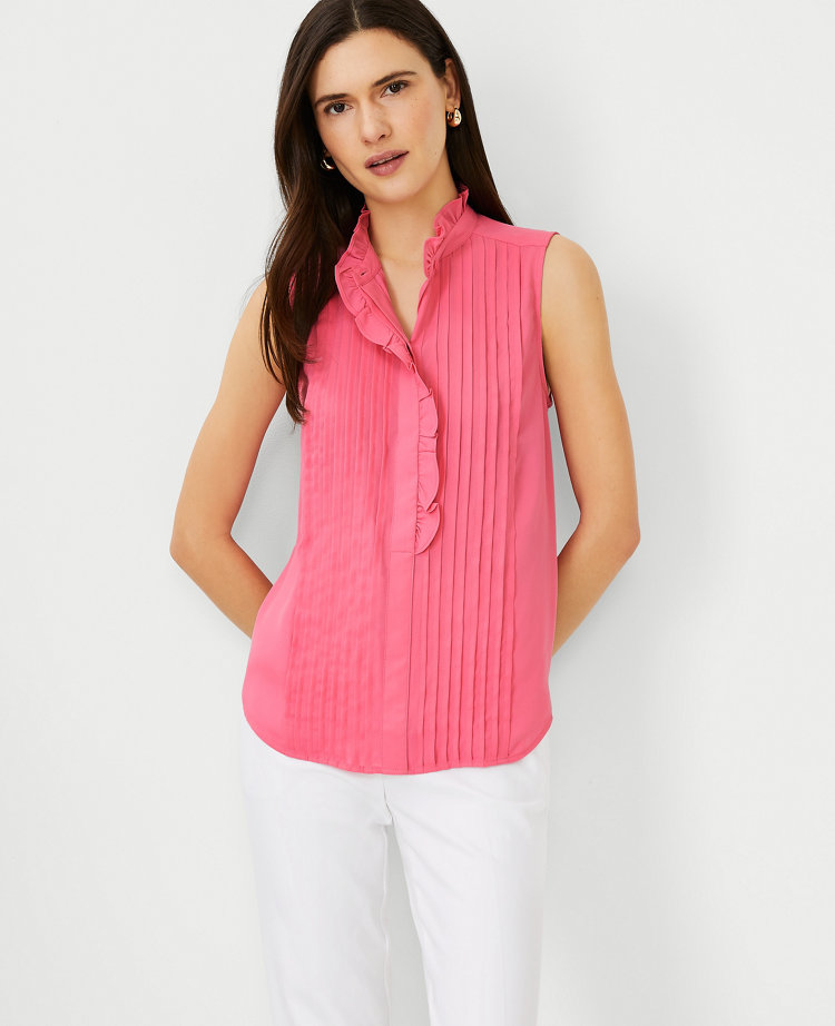 Ruffle Pintucked Popover Shell