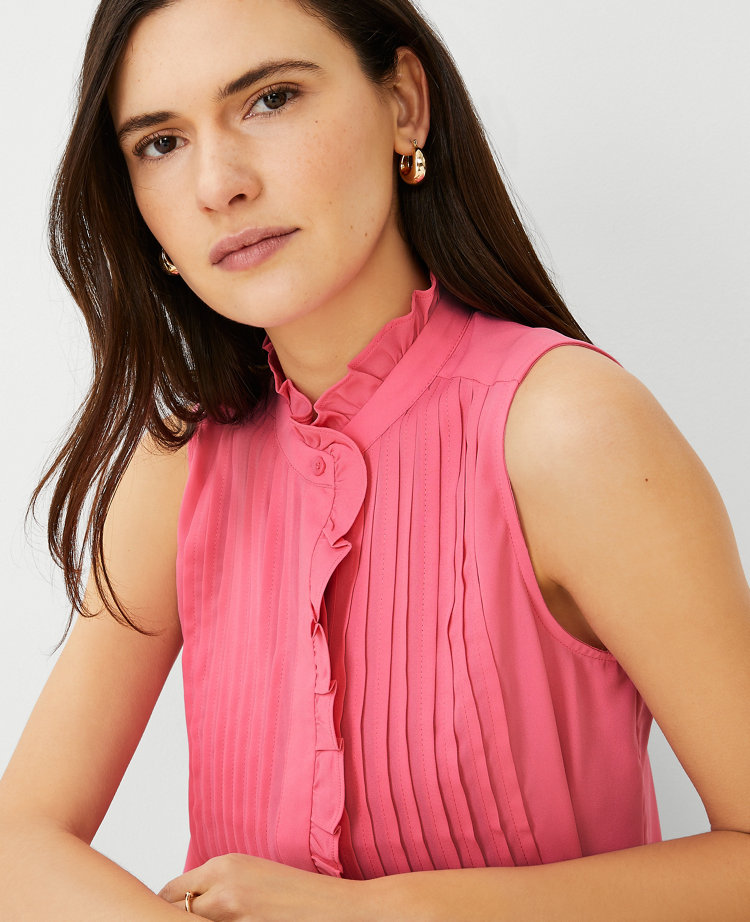 Ruffle Pintucked Popover Shell