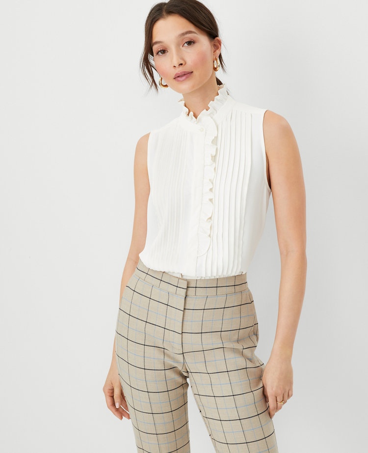 Ruffle Pintucked Popover Shell