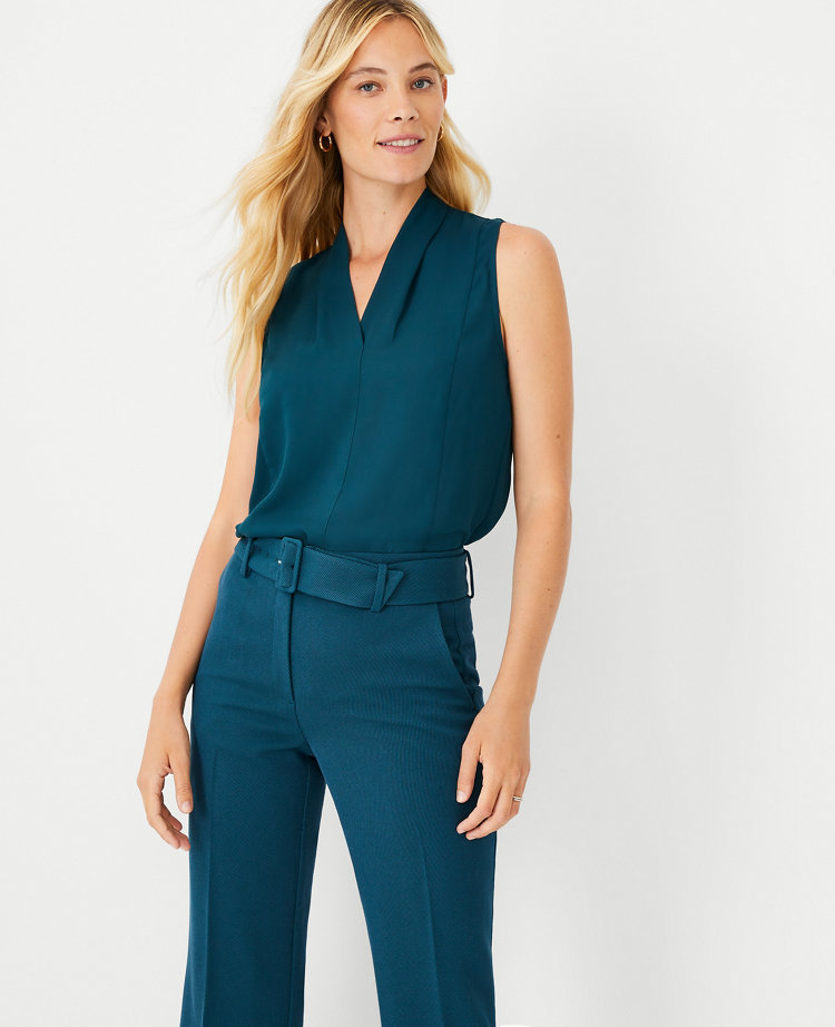 Petite Overlapped V-Neck Shell