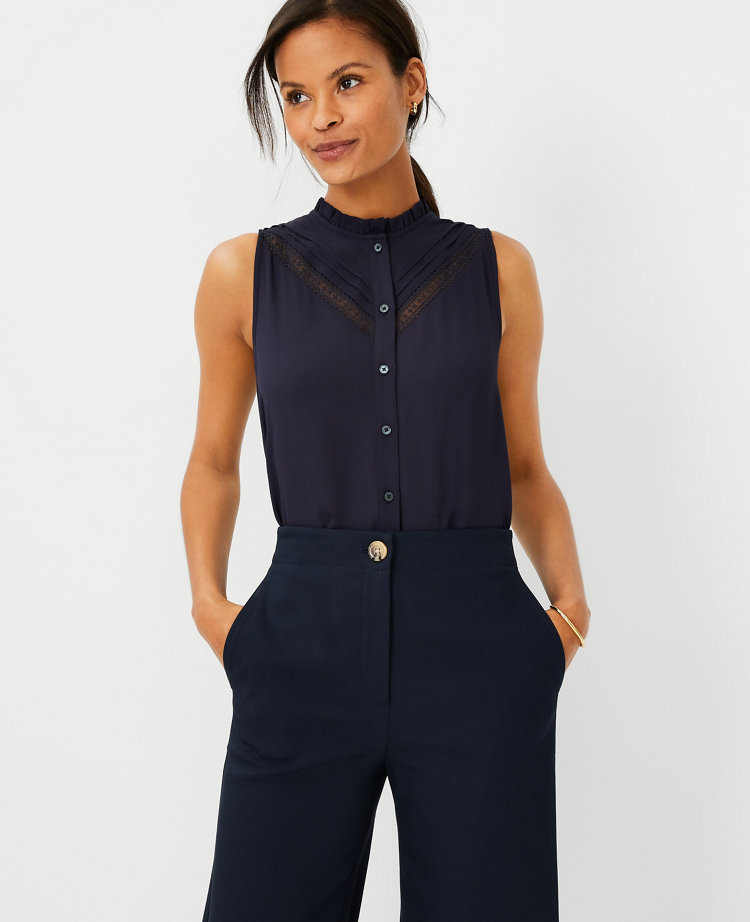 Mixed Media Lacy Ruffle Shell