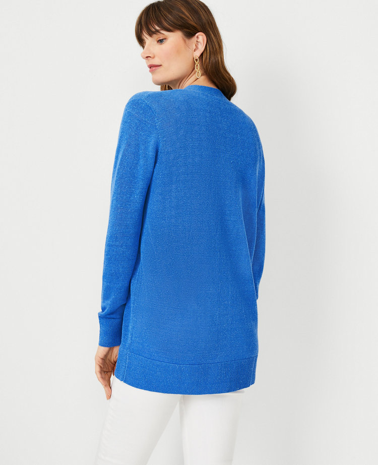 Linen Blend Open Cardigan