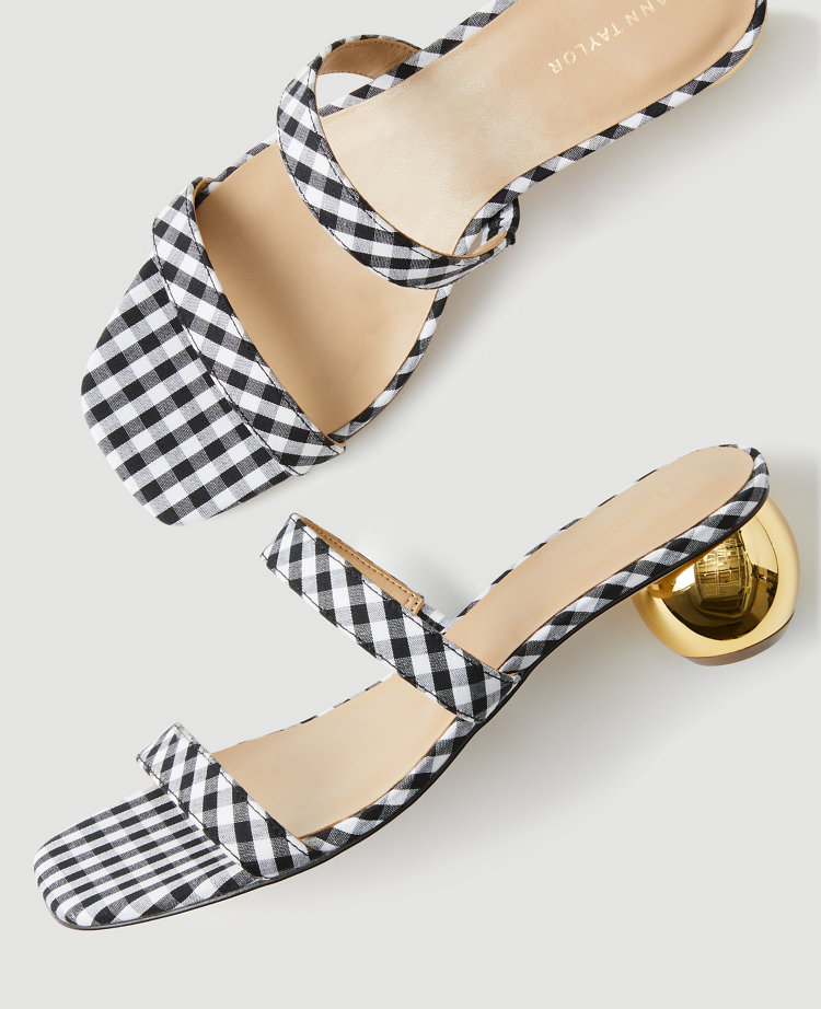 Gingham Ball Heel Sandals