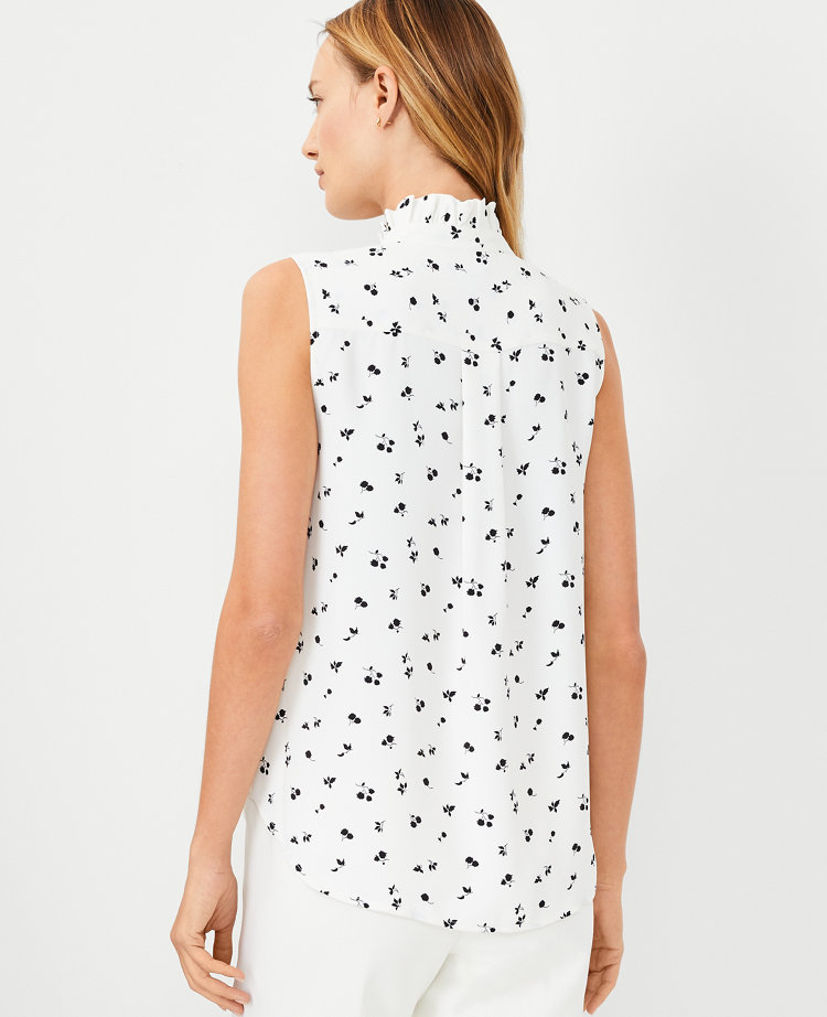 Floral Ruffle Pintucked Popover Shell