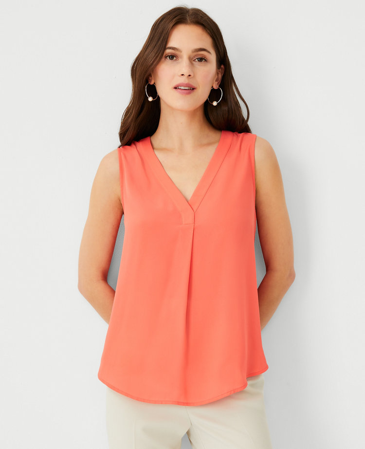 Mixed Media Pleat Front Top