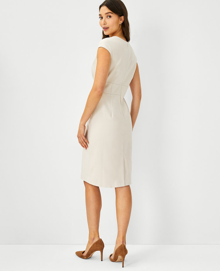 The Petite Envelope Neck Dress in Stretch Cotton