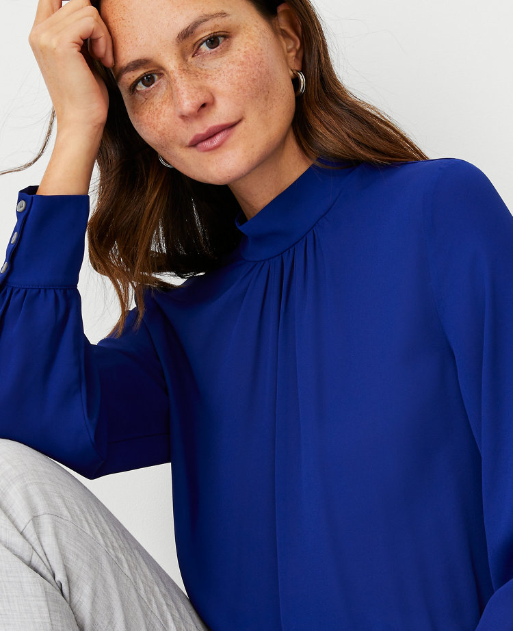 Petite Mixed Media Tie Waist Top