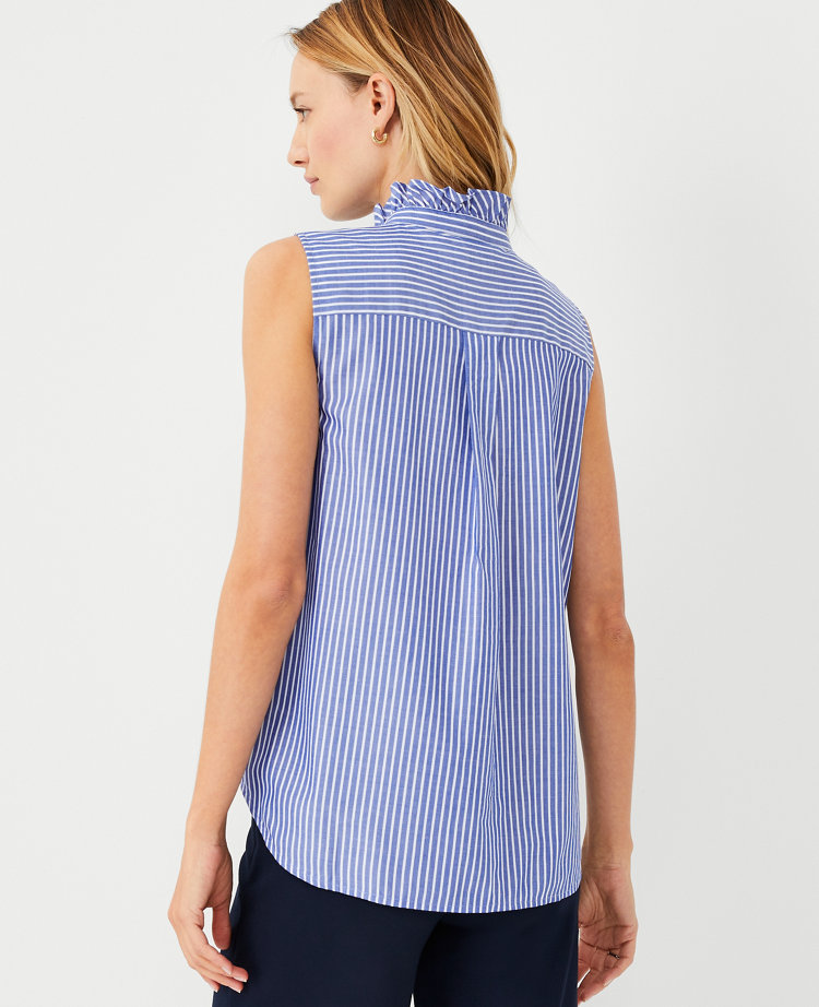 Petite Ruffle Pintucked Popover Shell