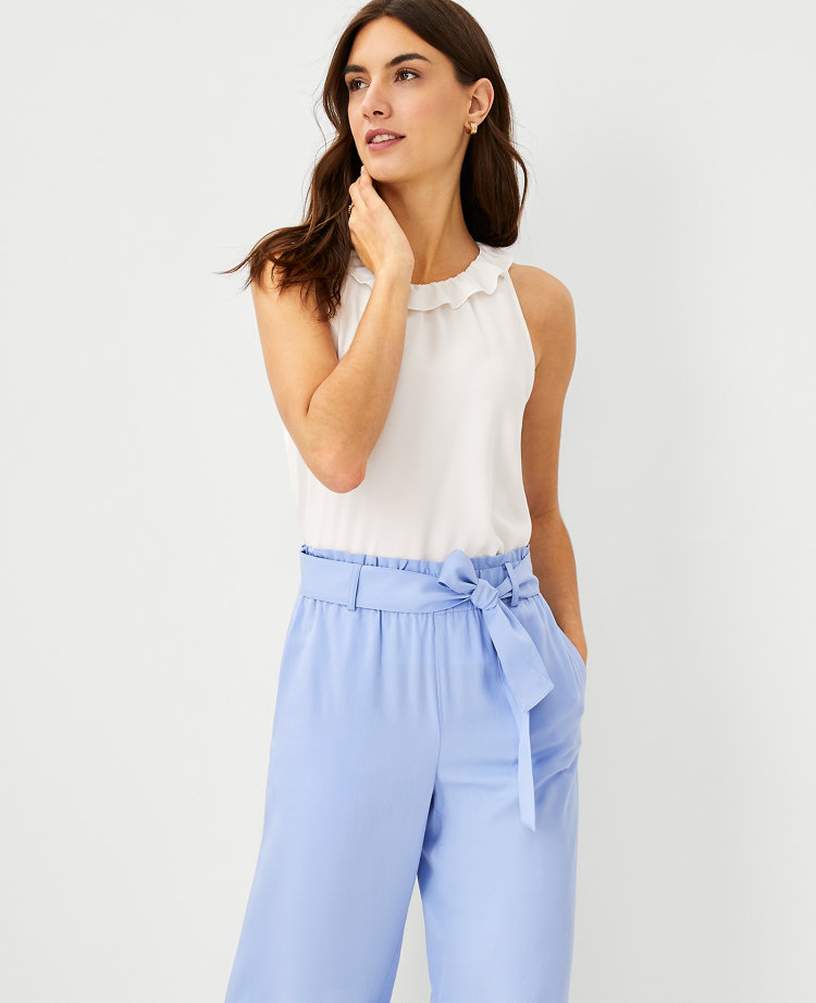 Petite Ruffle Collar Shell