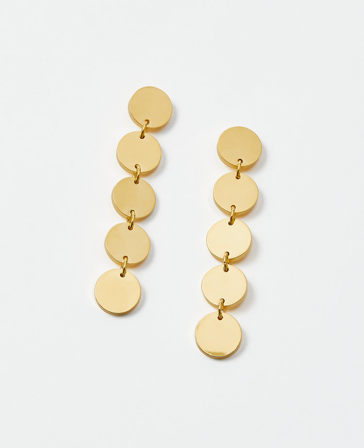 Metal Disc Drop Earrings