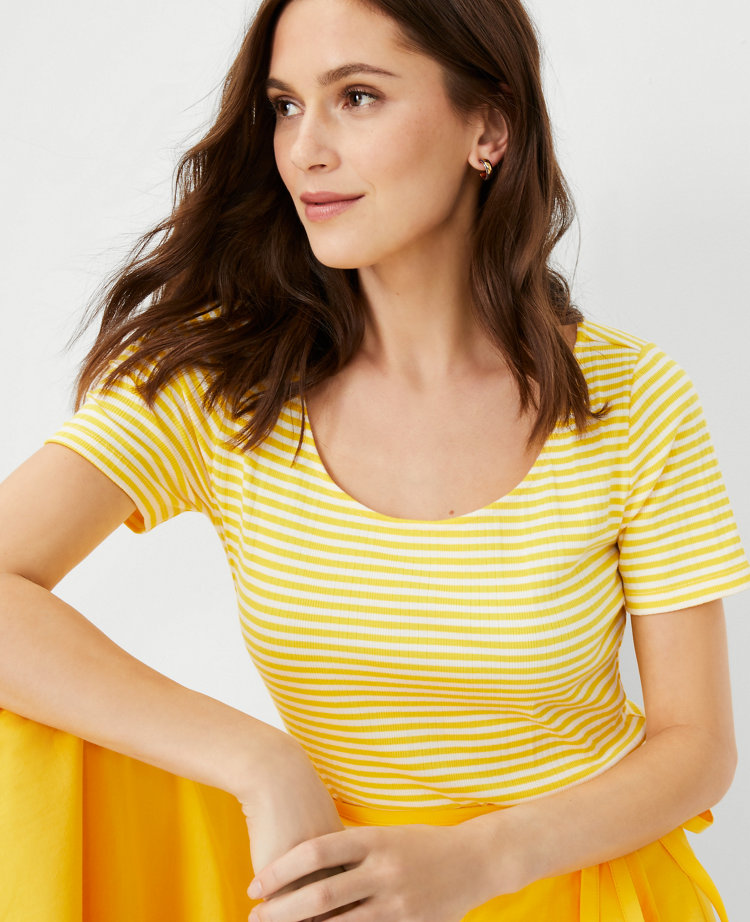 Striped Scoop Neck Top
