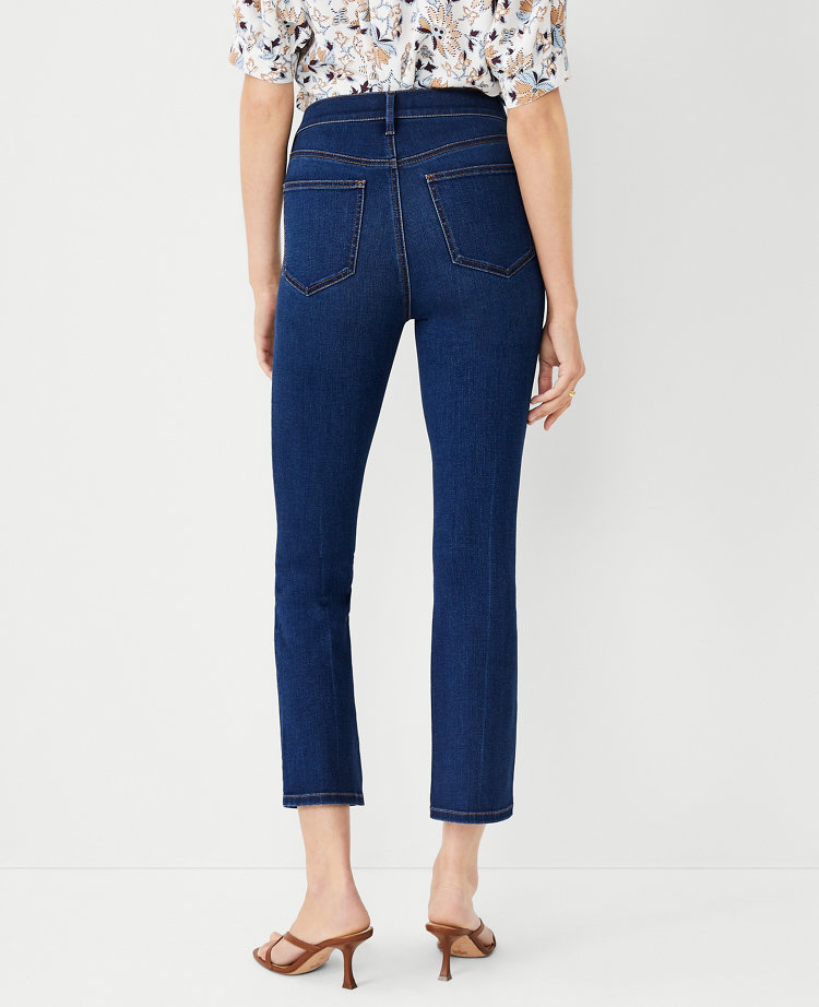 Sculpting Pocket High Rise Boot Crop Jeans in Refined Dark Indigo Wash