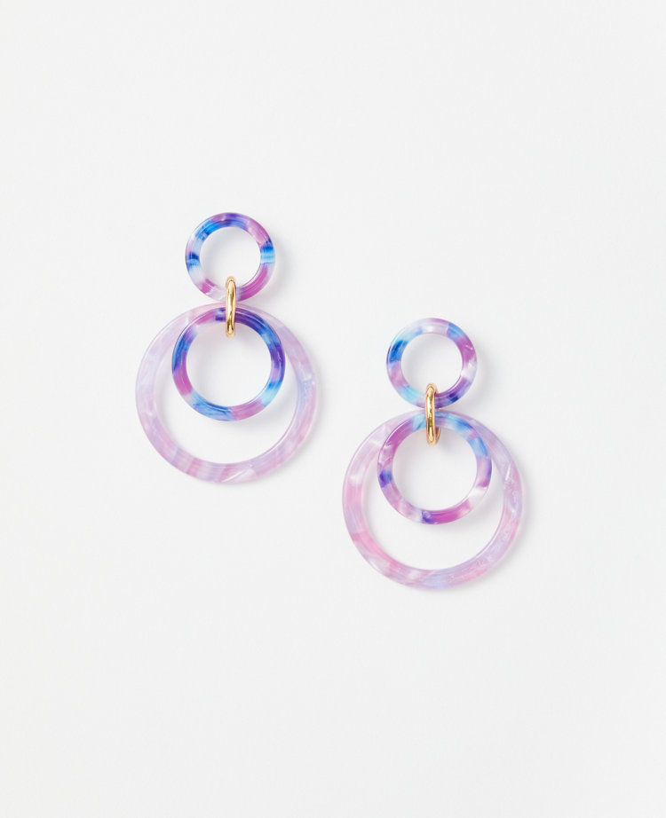 Tortoiseshell Print Drop Hoop Earrings
