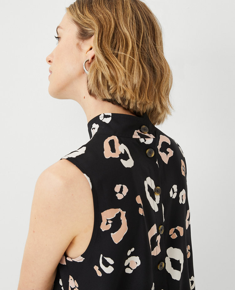 Animal Print Button Back Shell