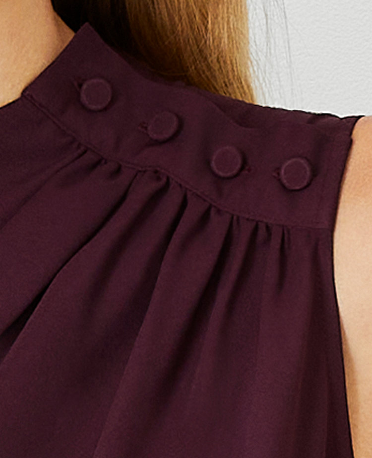 Draped Shoulder Button Shell