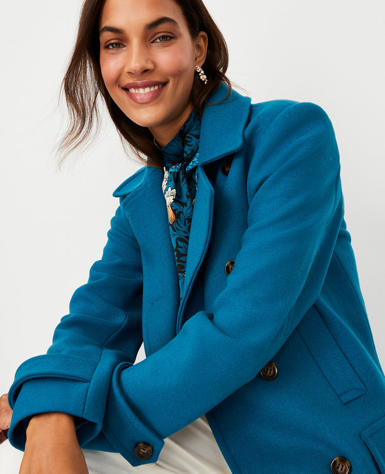 Wool Blend Refined Peacoat