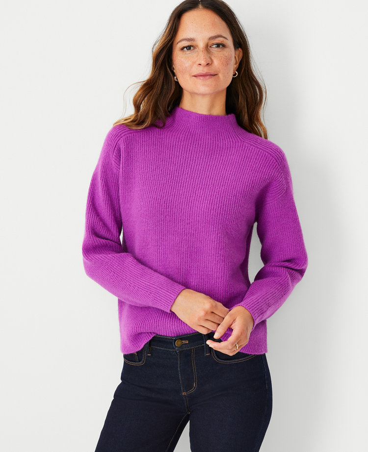 Ribbed Mock Neck Sweater