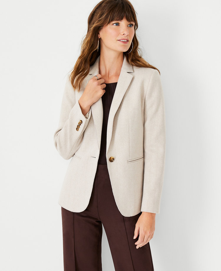 The Hutton Blazer in Herringbone Knit