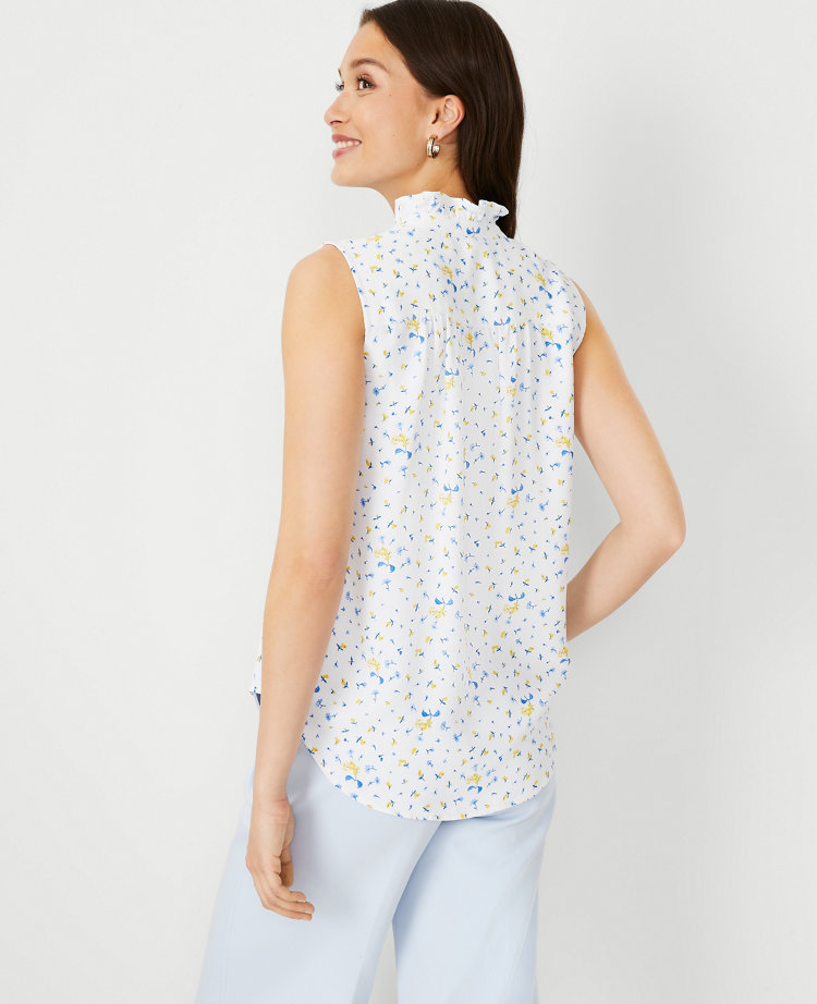 Petite Floral Ruffle Shell