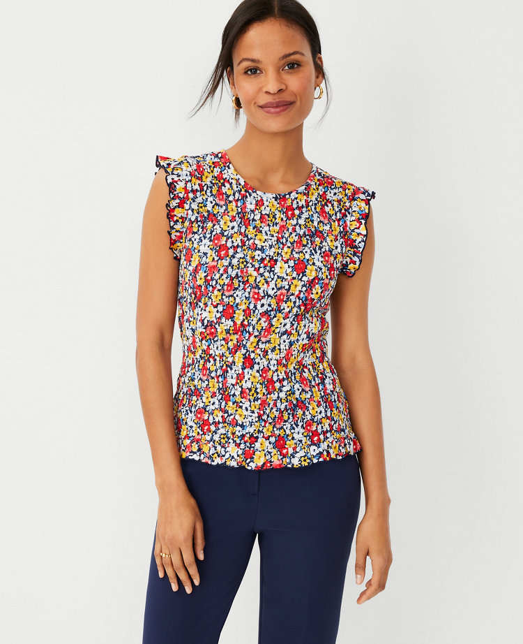 Petite Floral Smocked Shell