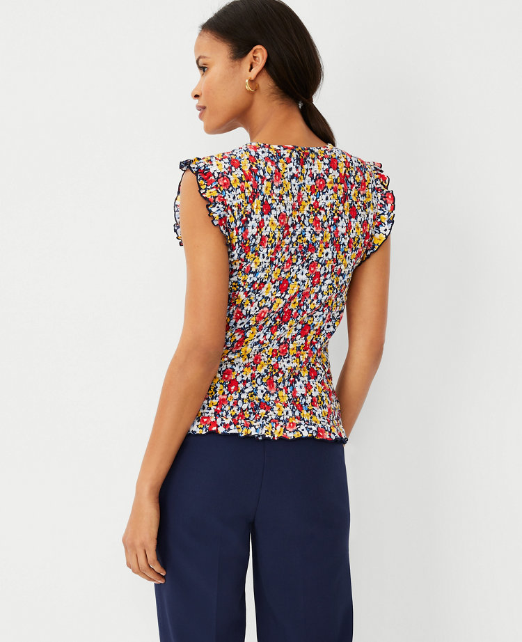 Petite Floral Smocked Shell