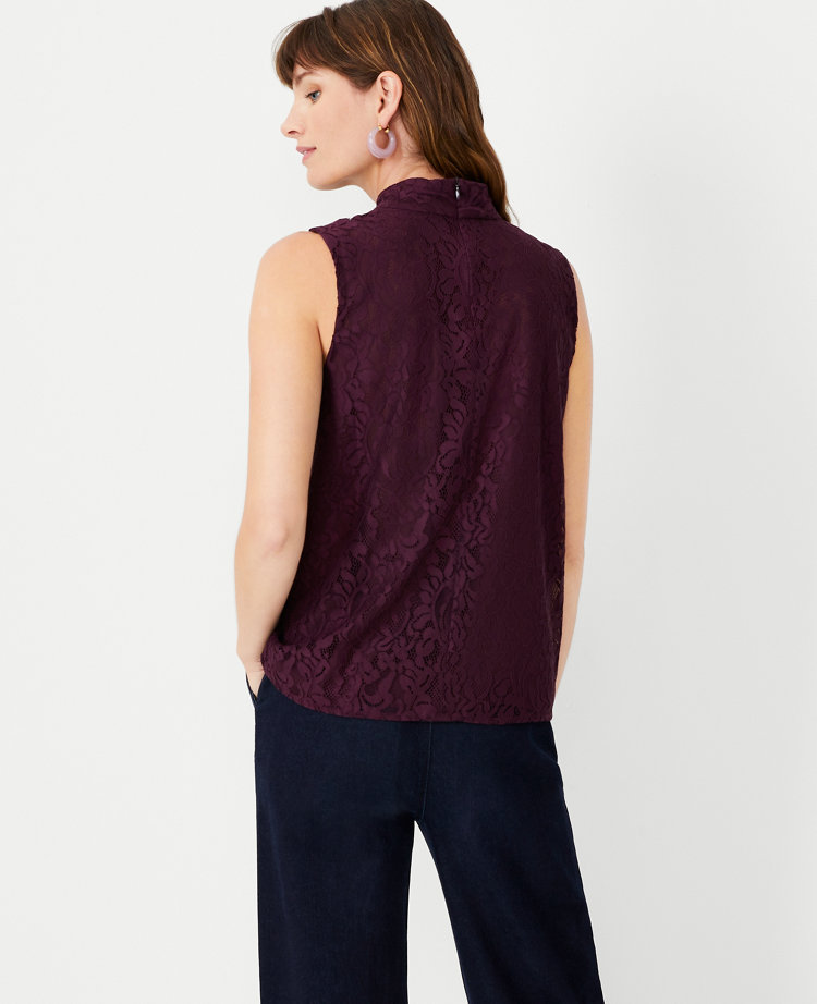 Lace Mock Neck Shell