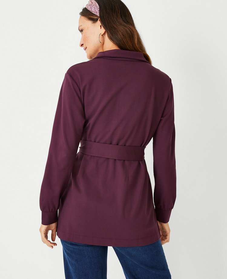 Tie Waist Mock Neck Tunic