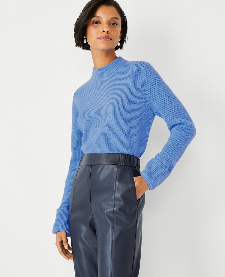 Cuffed Mock Neck Sweater