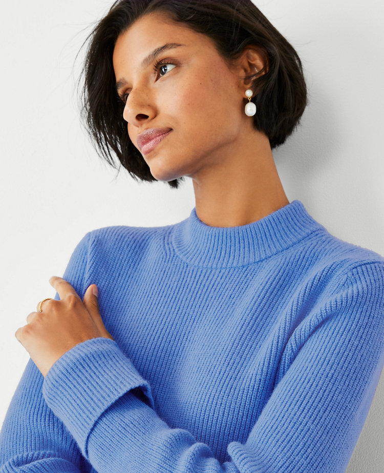 Cuffed Mock Neck Sweater