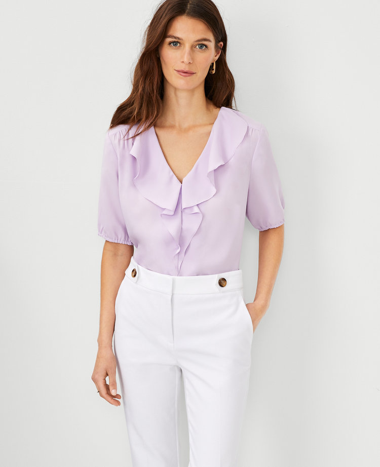 Petite Drape Front Blouse