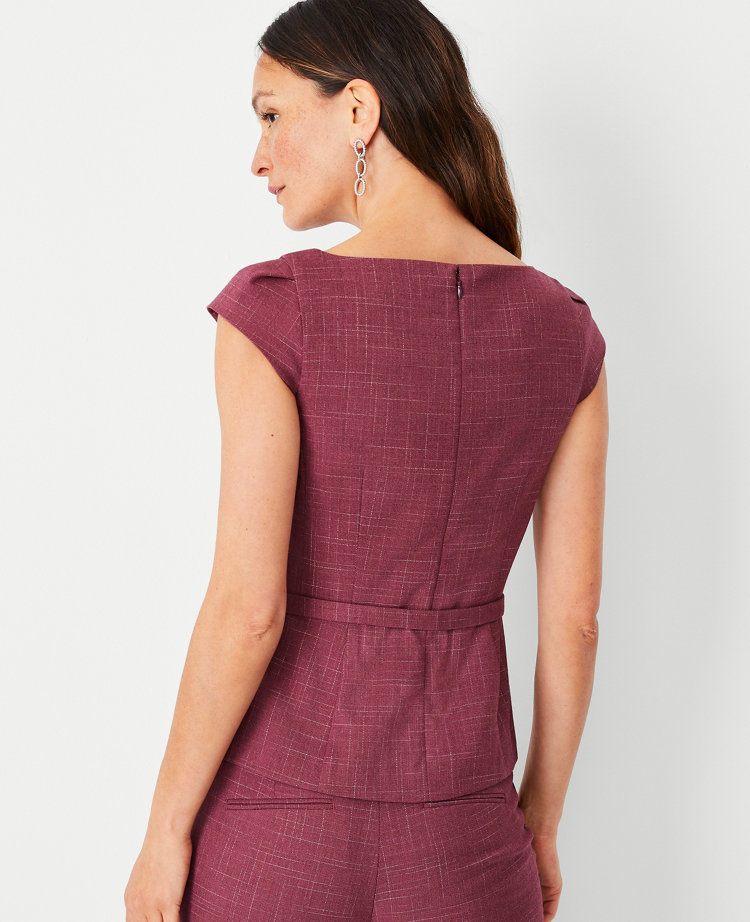 The Belted Top in Cross Weave