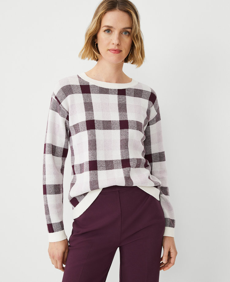 Petite Plaid Jacquard Sweater