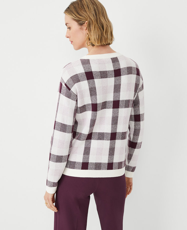Petite Plaid Jacquard Sweater