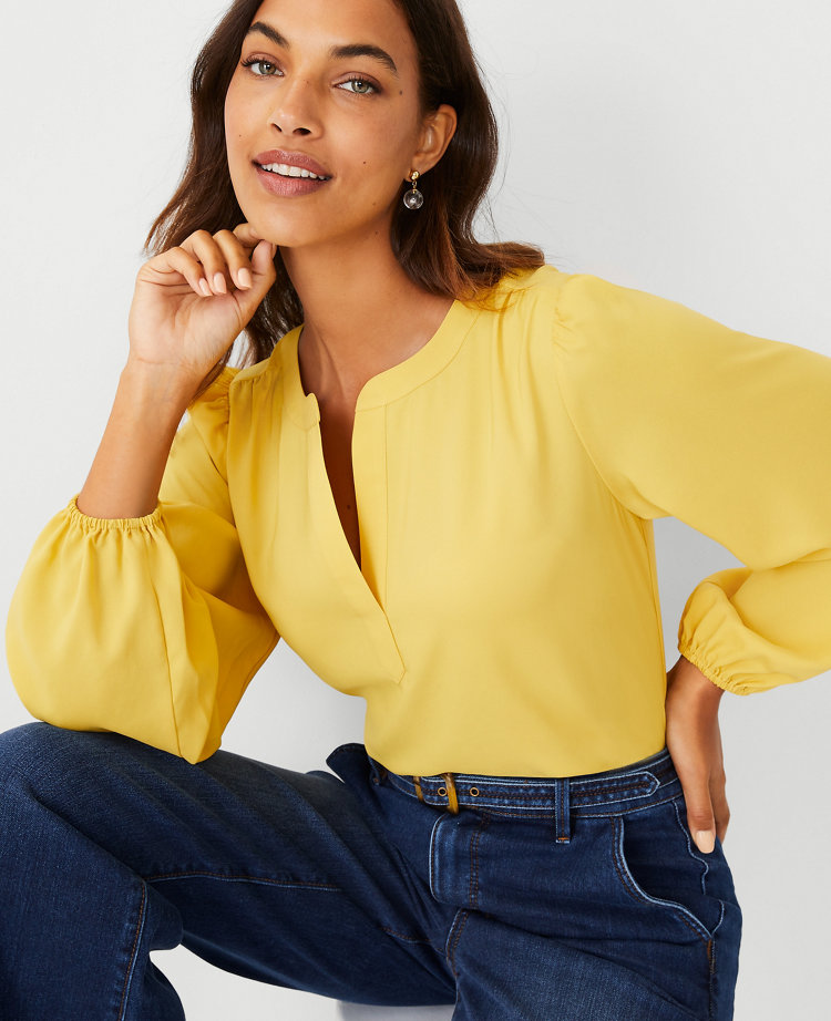 Petite Split Neck Popover