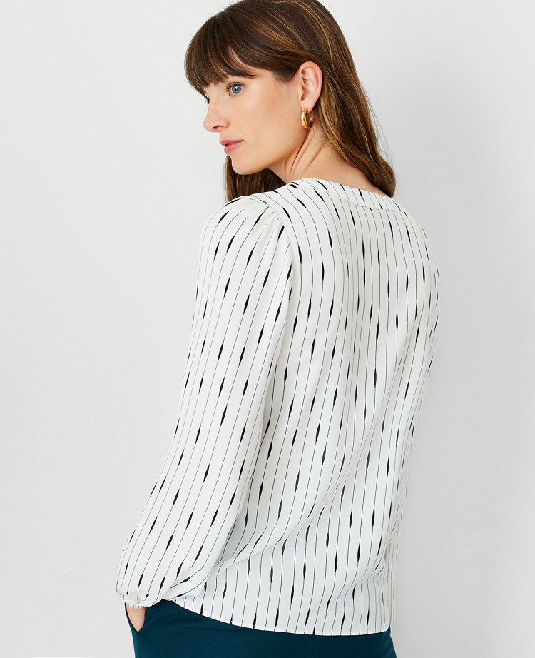 Petite Paisley Split Neck Popover