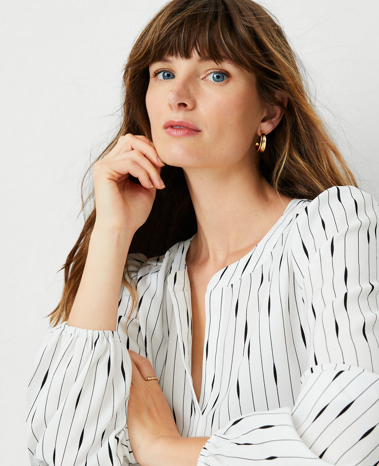 Petite Paisley Split Neck Popover