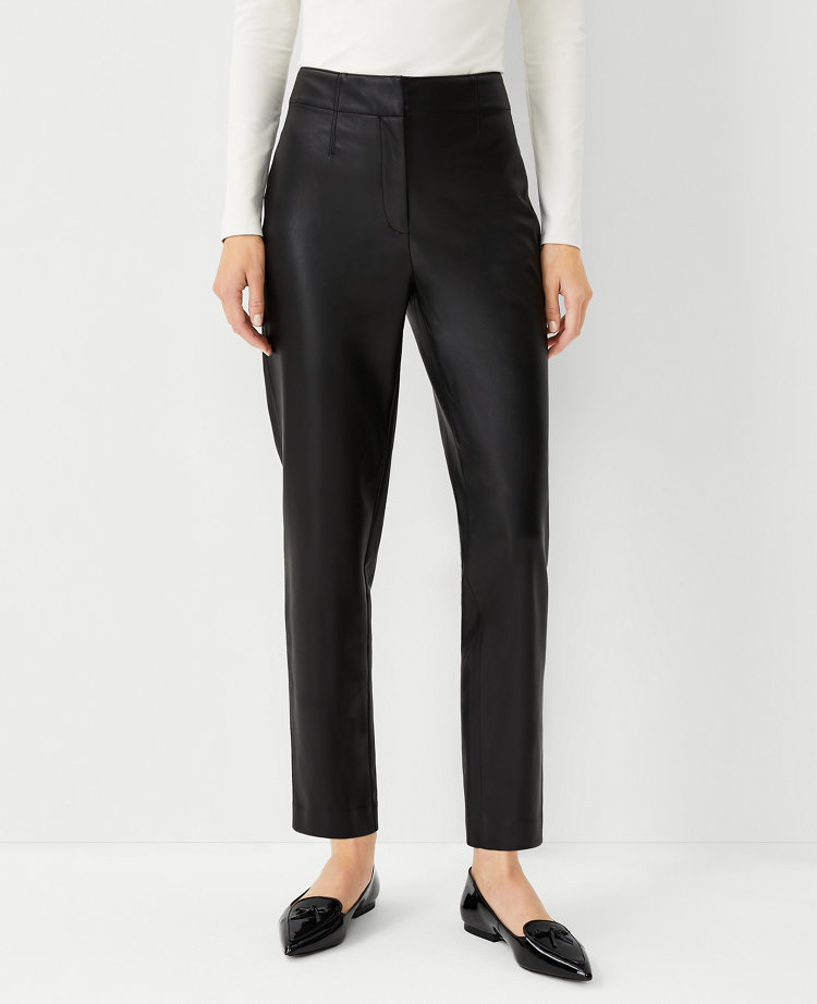 The Petite Faux Leather Lana Slim Pant