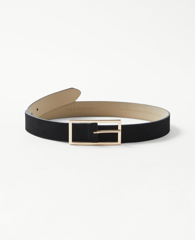 Suede Rectangular Buckle Belt