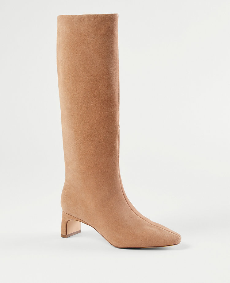 Suede Blade Heel Boots