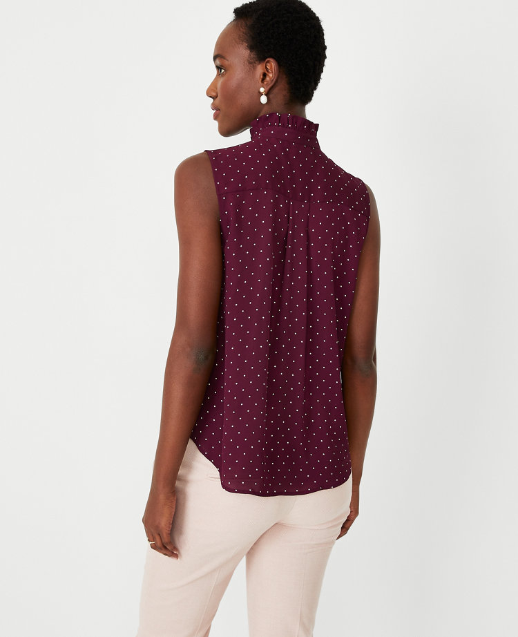 Pindot Ruffle Pintucked Popover Shell