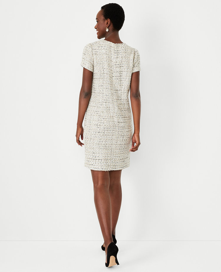 Shimmer Tweed Shift Dress