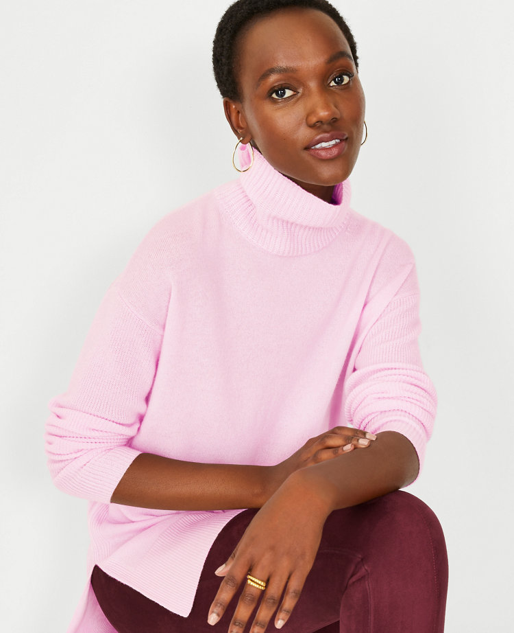 Cashmere Turtleneck Tunic Sweater